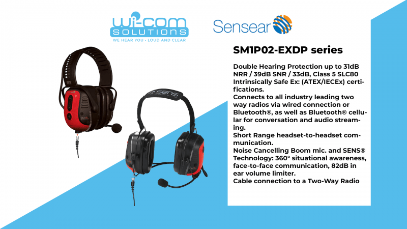Sensear - SM1P02-ExDP series - Cable and/or Wireless (Ex) (Bluetooth ...