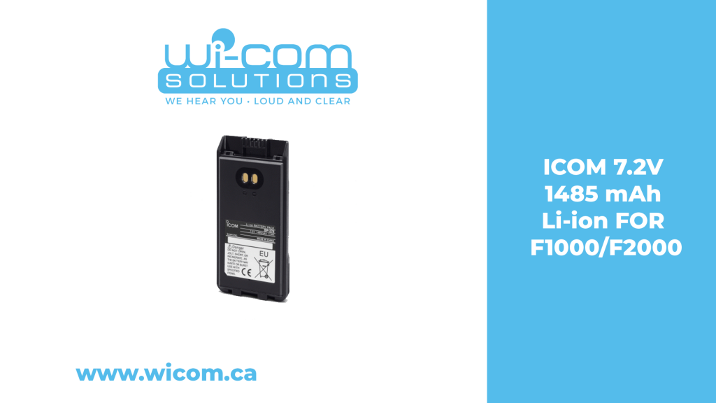 ICOM AC-BP279 7.2V 1485 mAh Li-ion FOR F1000/F2000 - Wi-Com Solutions Inc.