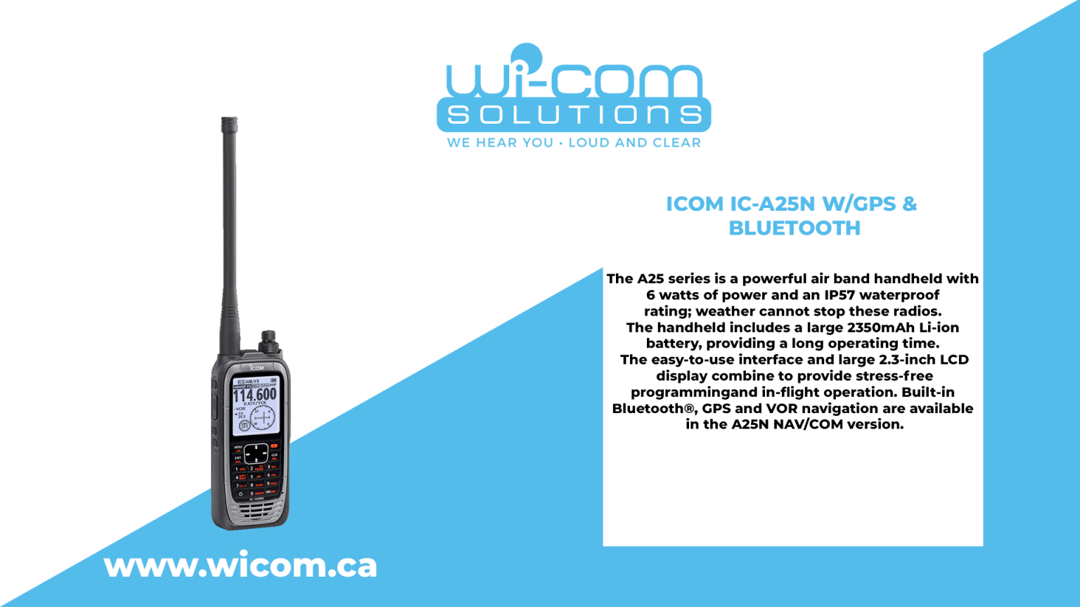 ICOM IC-A25N W/GPS & BLUETOOTH - Wi-Com Solutions Inc.
