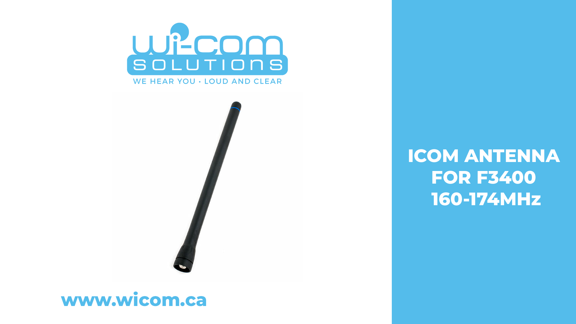 ICOM AC-FAS83V ANTENNA FOR F3400 160-174MHz - Wi-Com Solutions Inc.