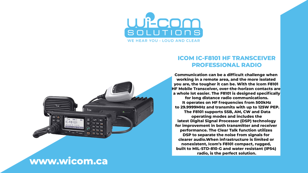 ICOM IC-F8101 HF TRANSCEIVER - Wi-Com Solutions Inc.