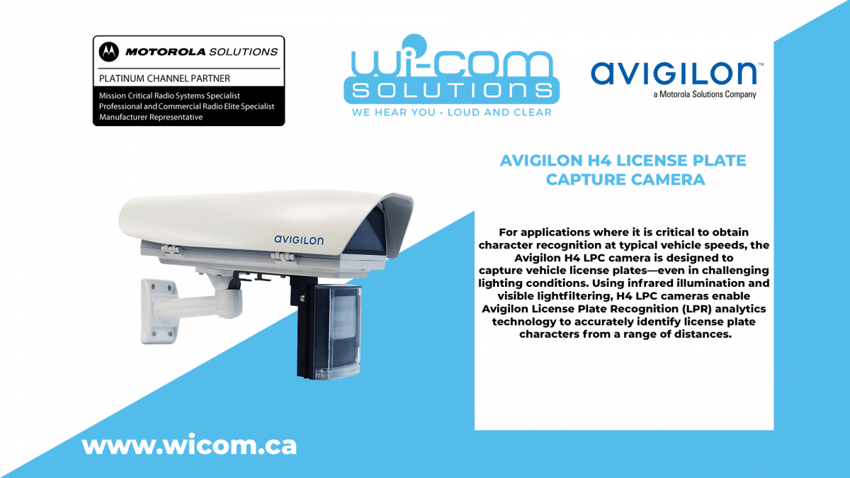 AVIGILON H4 LICENSE PLATE CAPTURE CAMERA - Wi-Com Solutions Inc.