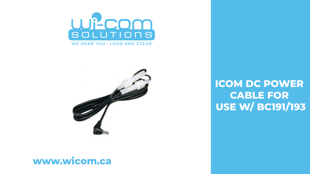 ICOM DC POWER CABLE FOR USE W/ BC191/193 - Wi-Com Solutions Inc.