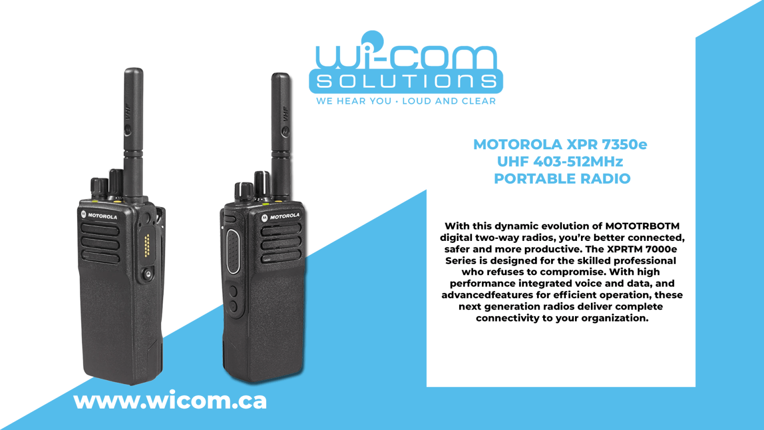 MOTOROLA XPR 7350e UHF 403-512MHz PORTABLE RADIO (GPS, BLUETOOTH ...