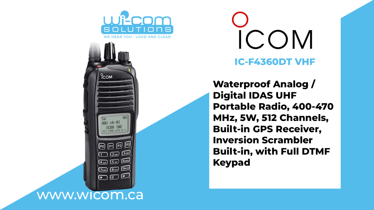 ICOM IC-F4360DT UHF IDAS 5 WATT PORTABLE RADIO - Wi-Com Solutions Inc.