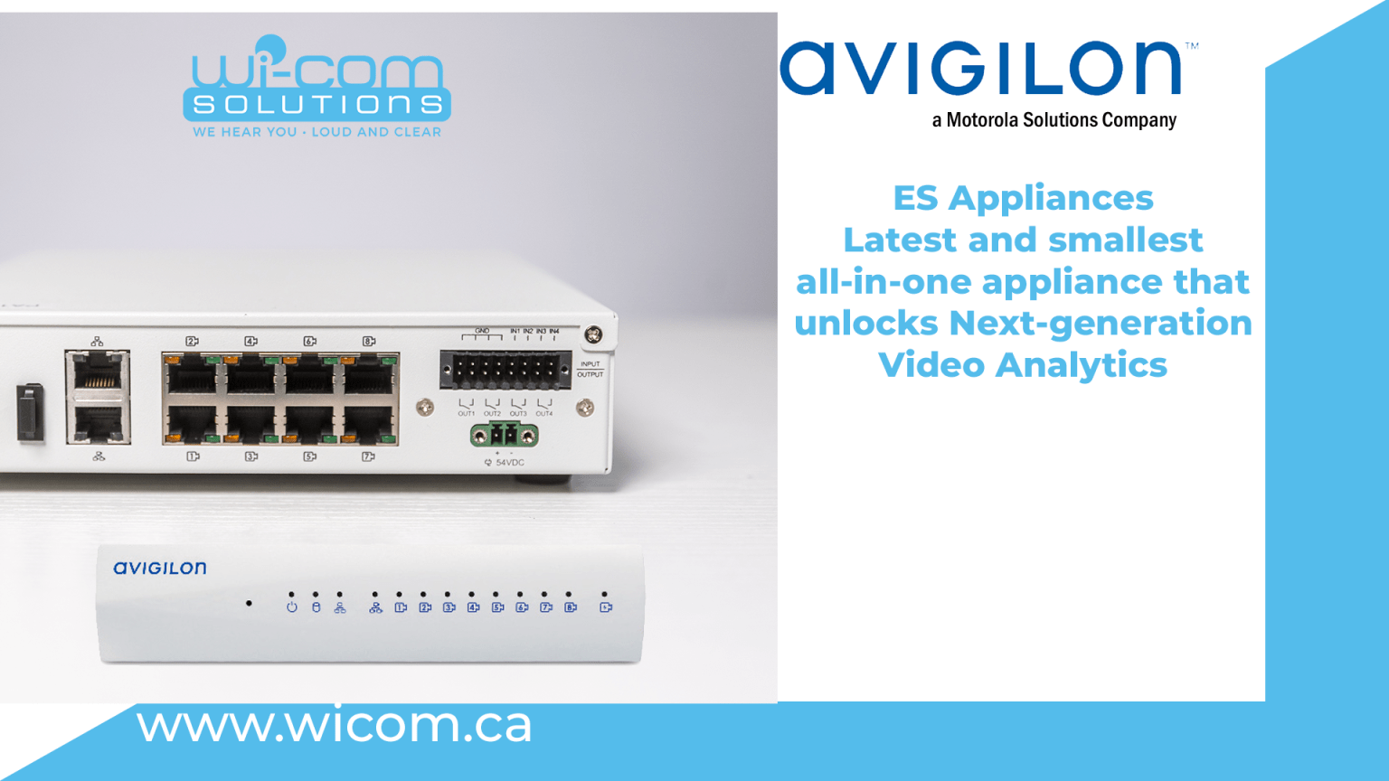 AVIGILON ES Appliances - Wi-Com Solutions Inc.