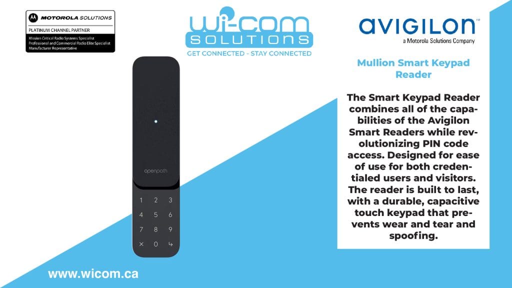 Avigilon Mullion Smart Keypad Reader - Wi-Com Solutions Inc.